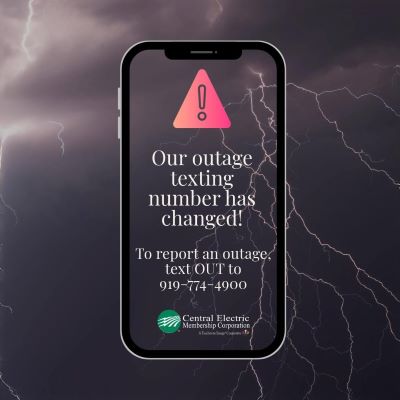 Our outage texting number has changed!